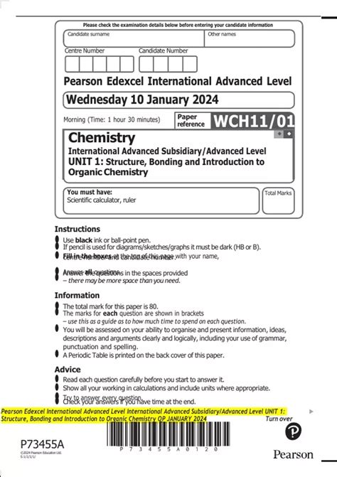 Pearson Edexcel International Advanced Level International Advanced Subsidiary Advanced Level