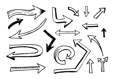 Premium Vector Hand Drawn Arrows Scribble Arrow Sketchy Ink Vector Image