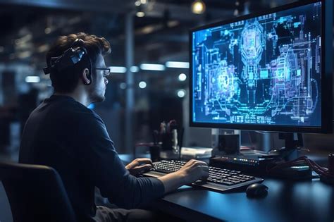 premium ai image an engineer programming an industrial ai