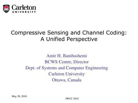 PPT Compressive Sensing And Channel Coding A Unified Perspective PowerPoint Presentation ID