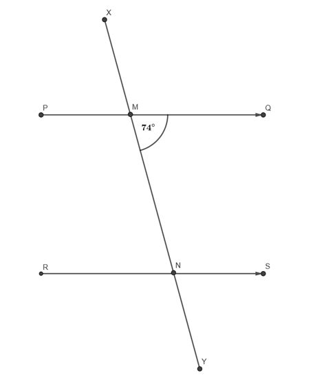The Transversal XY Cuts The Parallel Lines PQ And RS At M An Quizlet