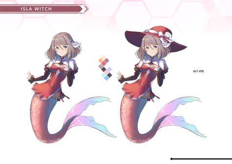 Cat With A Brush Original Commentary Request 1girl Blue Eyes Breasts Cleavage Color Guide