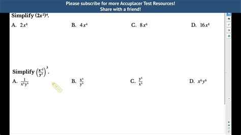 Accuplacer Math Master Properties Of Exponents Quantitative Reasoning Algebra And Statistics