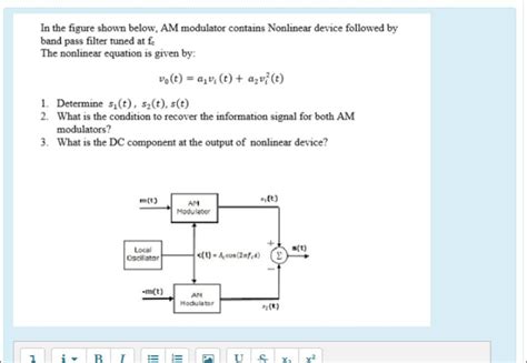 Solved In The Figure Shown Below Am Modulator Contains
