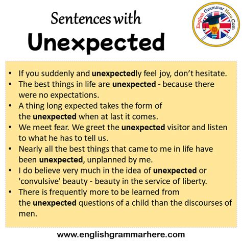 Sentences With Unexpected Unexpected In A Sentence In English