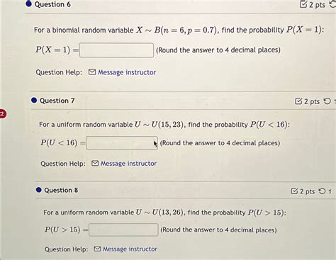 solved question 62 ﻿ptsfor a binomial random variable