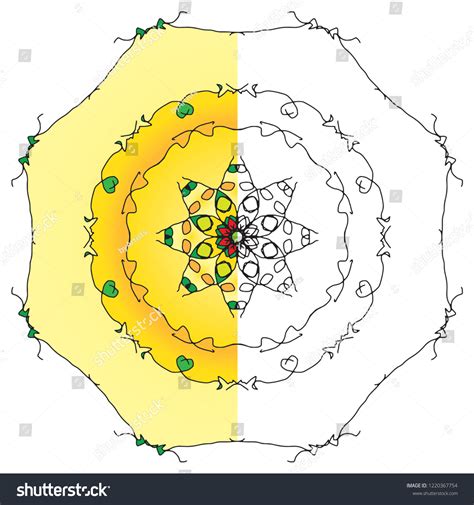 Islamic Art Tulip Yellow Color Wireframe Stock Vector Royalty Free