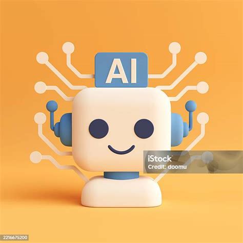 인공 지능 개념 Ai 표지판과 회로 라인이 있는 귀여운 웃는 로봇 머리 3d 렌더링 3차원 형태에 대한 스톡 사진 및 기타 이미지 3차원 형태 개념 과학 Istock
