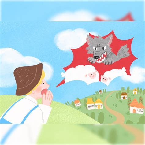 원아워영어교육 영어동화 삽화 양치기소년 일러스트 포트폴리오 크몽