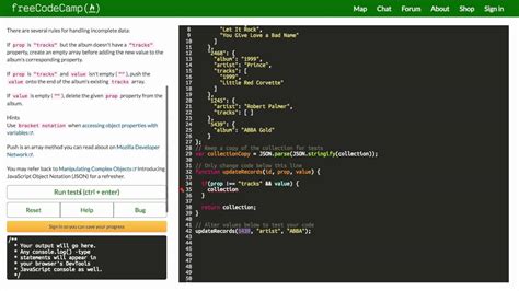 Solution Record Collection Master Complex Data Fcc Javascript Youtube