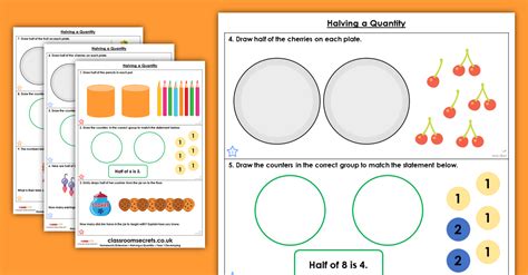 Halving A Quantity Homework Extension Year 1 Fractions Classroom Secrets Classroom Secrets