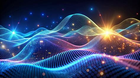 Technology Background Abstract Circular Wave Of Particles Futuristic Abstract Waves Glowing Mesh