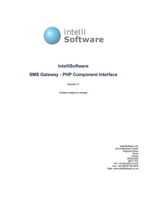 Sms Gateway Php Component Interface Studocu