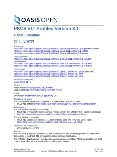 Pkcs11 Profiles V31 Pdf Xml Data Type