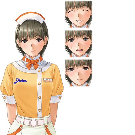 Love Plus Official Art 1girl T Arms Behind Back Belt Black Eyes Black Hair Blush Bow