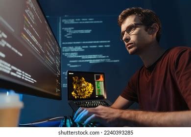 Software Developer Hacker Wearing Glasses Royalty Free Images Stock Photos Pictures