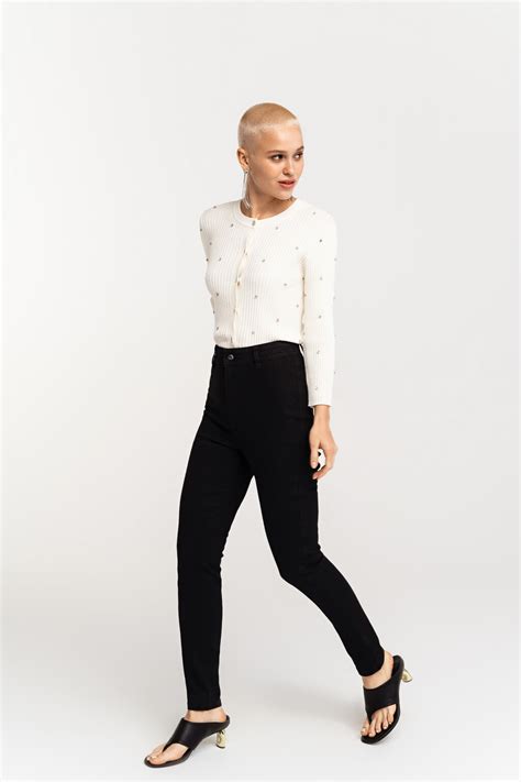 Джинсы skinny с высокой посадкой 2111090713, цвет: черный (50) по цене ...