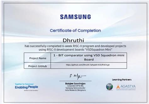 riscv vlsi hardwaredesign samsungsemiconductor vsdsquadron… dhruthi