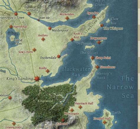 Map Of The Crownlands Gods Eye Kings Landing Blackwater Westeros