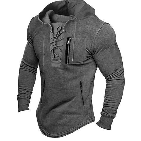 Pull Manches Longues Avec Poches Zipp Es Pour Hommes Sweat Capuche Mi