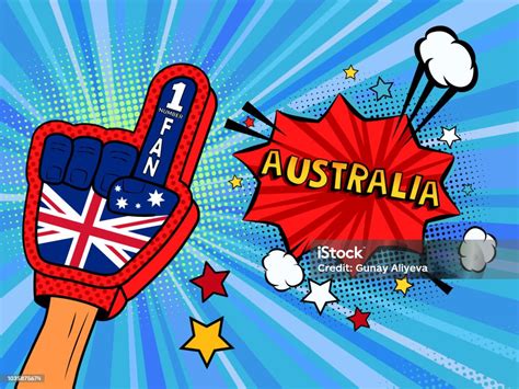 남성 스포츠 팬 승과 별과 구름과 벨기에 연설 거품을 제기의 국가 깃발 글러브에 손을 레트로 만화 스타일에 화려한 그림 경쟁에 대한 스톡 벡터 아트 및 기타 이미지 Istock