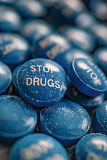 Tablets And Pills Of Different Colors With Stop Drugs Text AI Generated Image