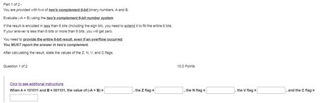 solved part 1 of 2 you are provided with two of two s