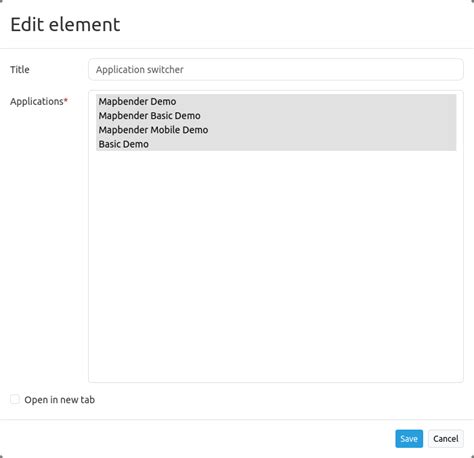 Application Switcher — Mapbender Documentation
