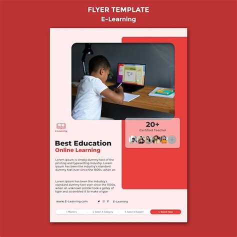 Free Psd Flat Design E Learning Template