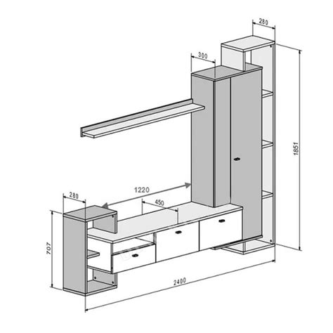 Красива сучасна модерн стінка під тв в зал з шафою та відкритими полками гарнітур під телевізор