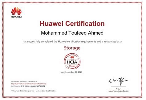 Mohammed Toufeeq Ahmed On Linkedin Huwaei Storagesystems Hcia