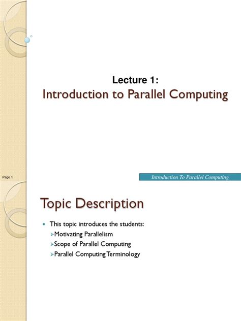 Lecture 1 Introduction To Parallel Computing Pdf Parallel Computing Computer Program