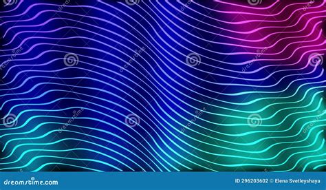 Wavy Bright Neon Abstract Gradient Lines Tech Futuristic Motion Background Seamless Looping