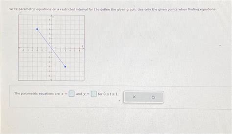 Solved Write Parametric Equations On A Restricted Interval