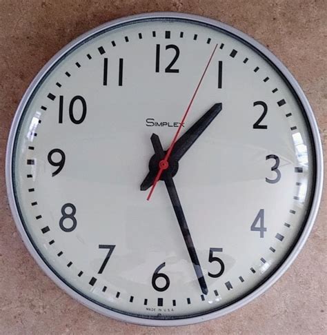 Vintage 1965 Simplex Usa School Wall Clock Rare Original Electric Working Mcm 479 99 Picclick Ca