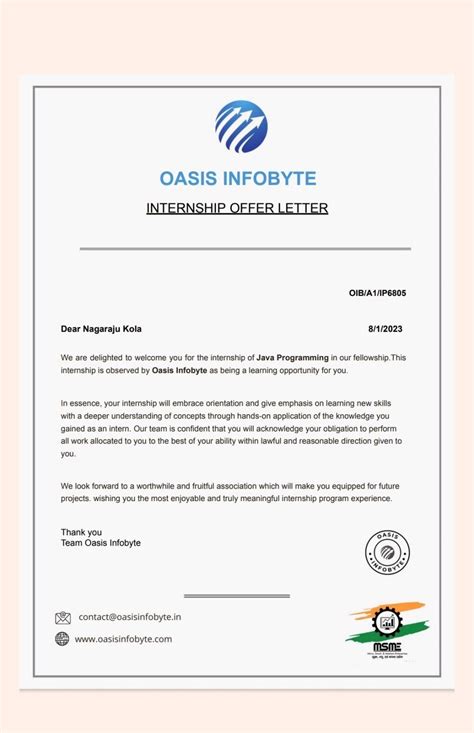 Nagaraju Kola On Linkedin Oasisinfobyte Javaprogramming