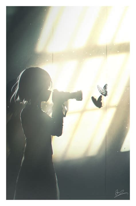 Safebooru 1girl Absurdres Bug Butterfly Camera Highres Holding