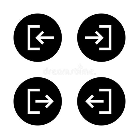 Login And Logout Icon On Black Circle Sign In And Sign Out Symbol Stock Illustration