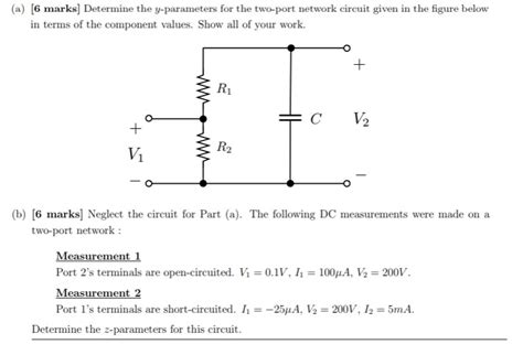 solved a [6 marks] determine the y parameters for the