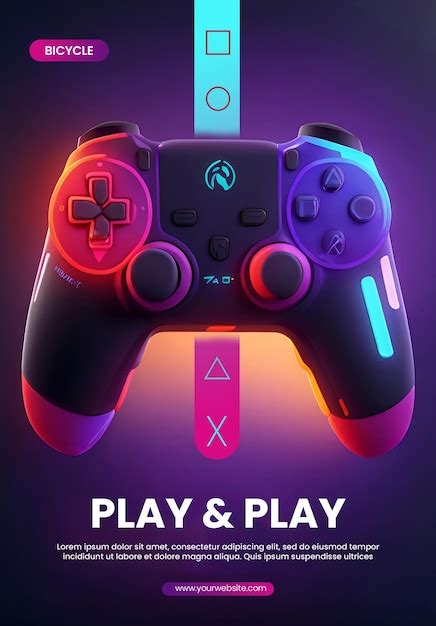 Premium Psd Design For Flyer Template With 3d Gaming Controller 1