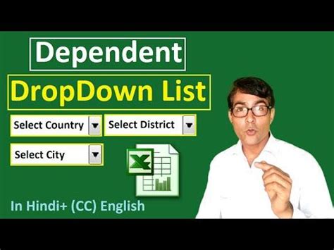 Dependent Drop Down List In Excel Dependent Dropdown List Using Indirect Formula In Excel CC