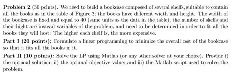 problem 2 30 points we need to build a bookcase