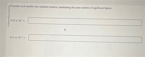 solved translate each number into standard notation