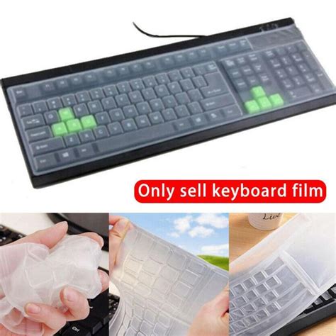 Universal Clear Keyboard Skin Protector Silicone Cover For PC Keyboard Desktop Computer U4N8