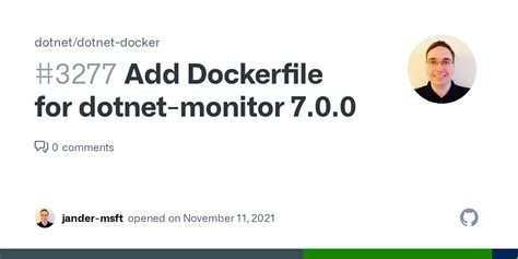 Add Dockerfile For Dotnet Monitor Issue Dotnet Dotnet Docker GitHub