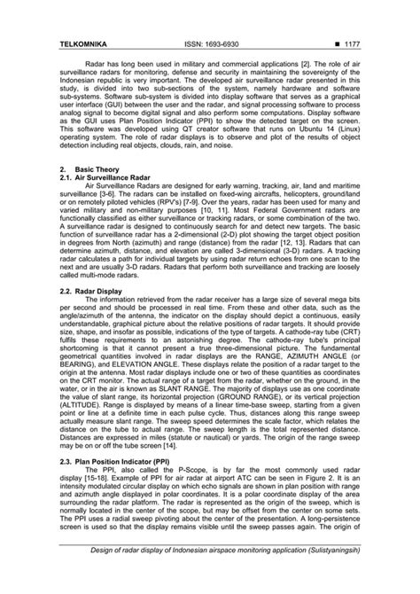 Design Of Radar Display Of Indonesian Airspace Monitoring Application Pdf