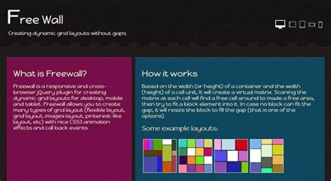 Freewall Dynamic Grid Layout Without Gaps