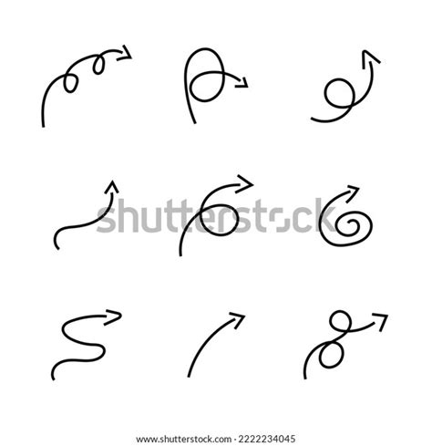 Set Arrow Line Art Vector Decorative Stock Vector Royalty Free Shutterstock