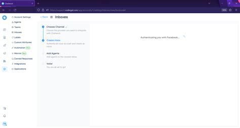 Facebook Integration Stuck On Loading · Issue 6042 · Chatwootchatwoot