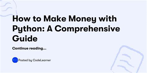 How To Make Money With Python A Comprehensive Guide CodeLearner